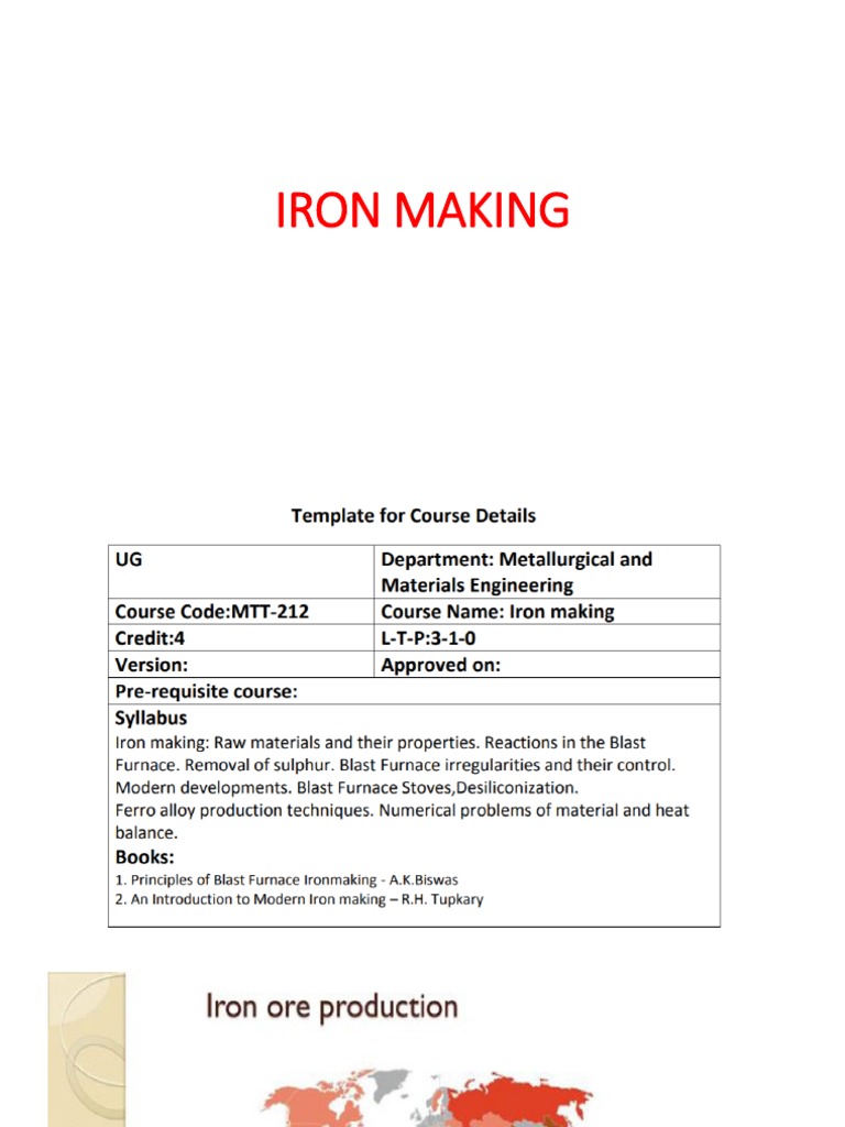 Iron Making PPT 1 | PDF | Blast Furnace | Particulates