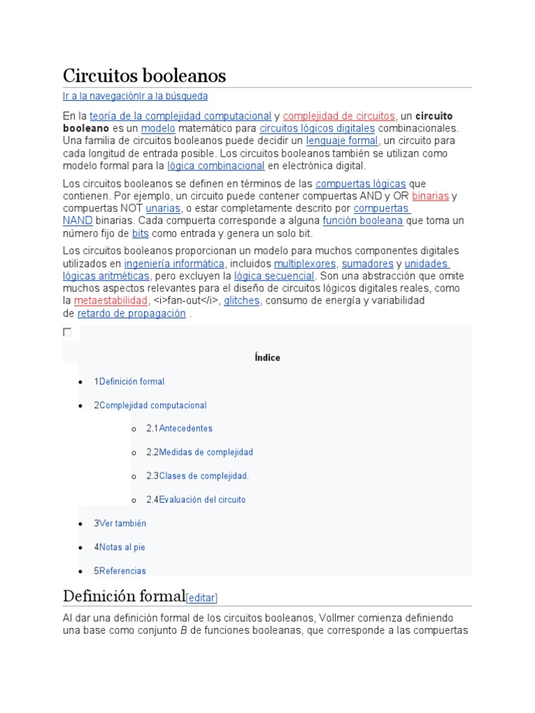 Circuitos Booleanos | PDF | Matemáticas Aplicadas | Cibernética