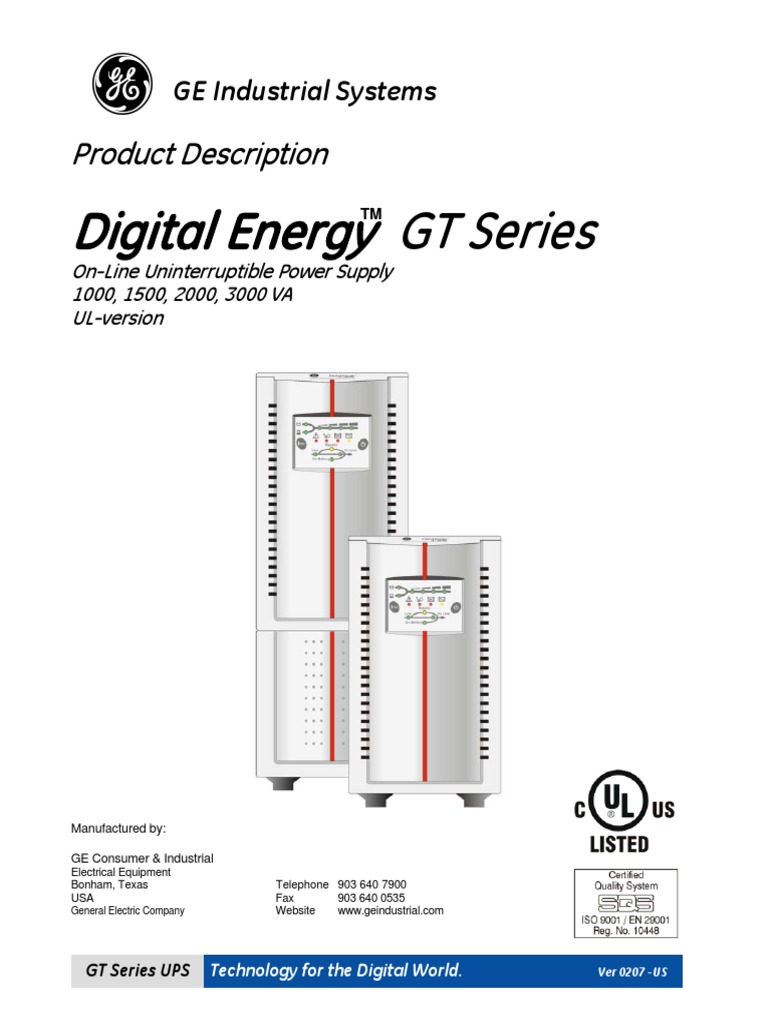 Digital Energy GT Series: Product Description | PDF | Mains Electricity ...