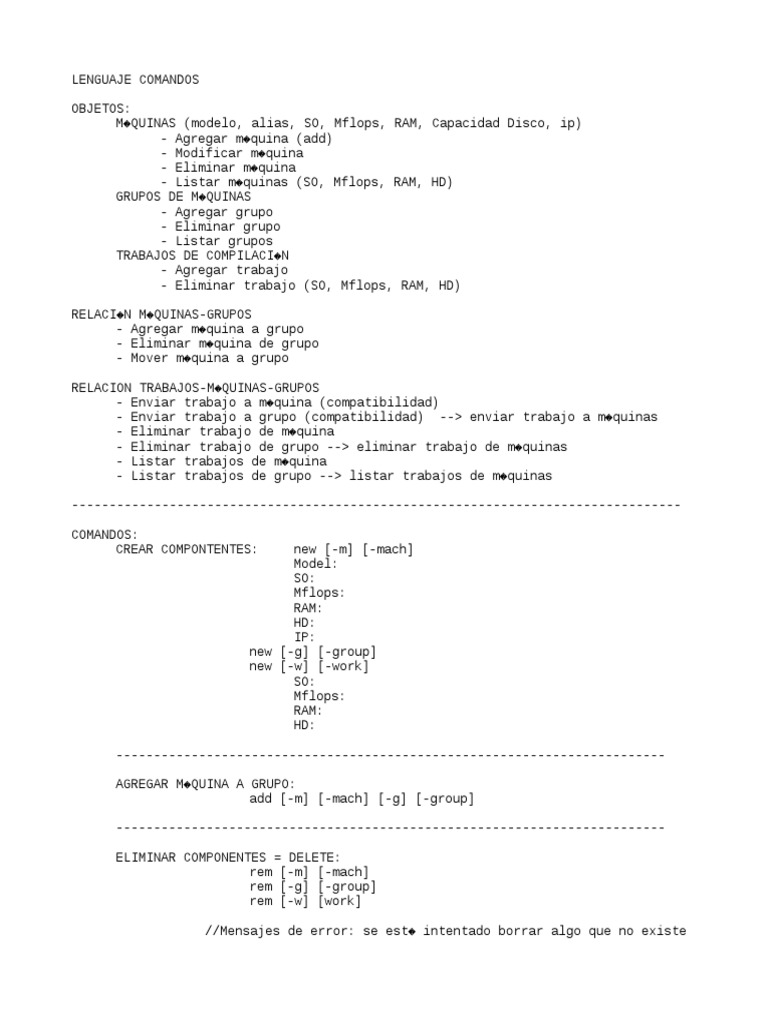 Vocabulario Commands | PDF | Informática | Ciencias de la Computación