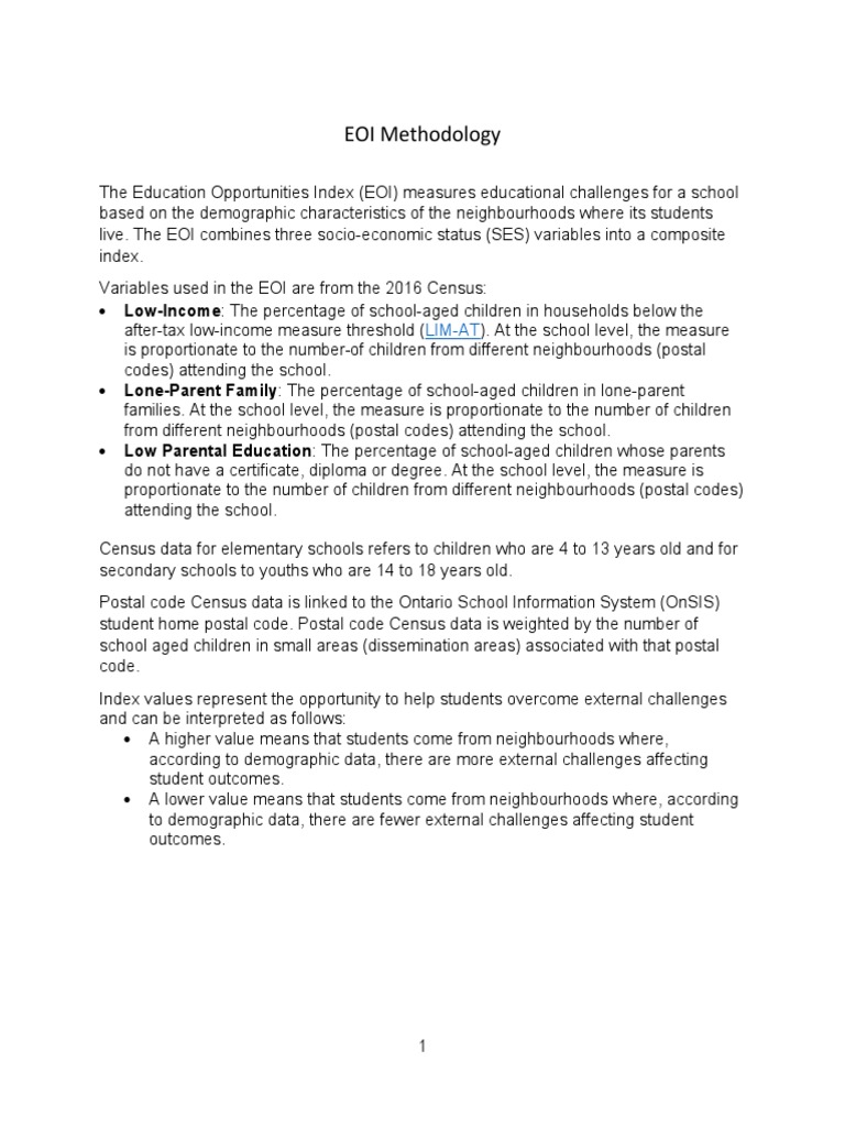 EOI Methodology | PDF