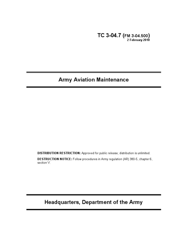 TC 3-04.7 (Army Aviation Maintenance) | United States Army | Logistics