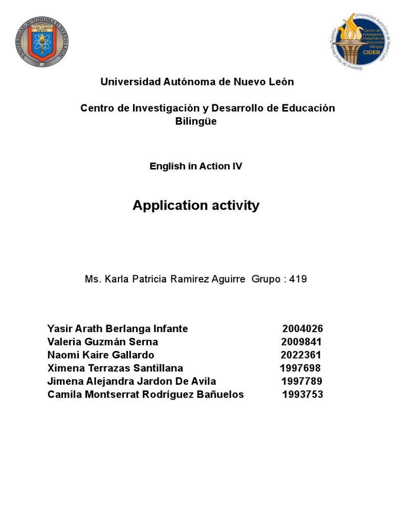 Application Activity | PDF