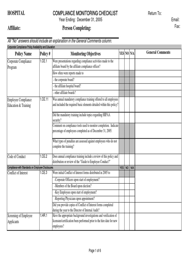 Auditing and Monitoring-Checklist | PDF | Health Insurance Portability ...