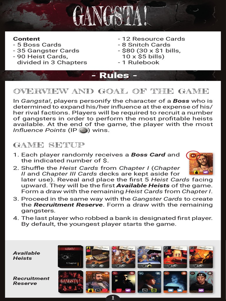 Rules - : Overview and Goal of The Game | PDF | Theft | Gangster