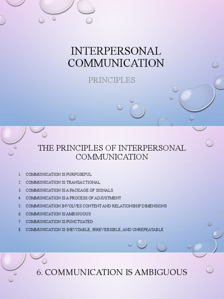 Interpersonal Communication: Principles | Download Free PDF | Communication | Ambiguity