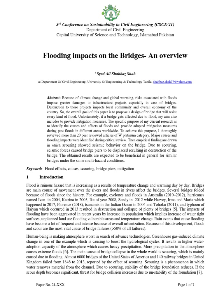 Flood Impacts on Bridges Overview | PDF | Flood | Nature