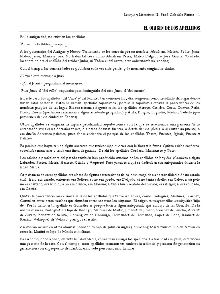 El Origen de Los Apellidos | PDF | Juan el apóstol | María, madre de Jesús