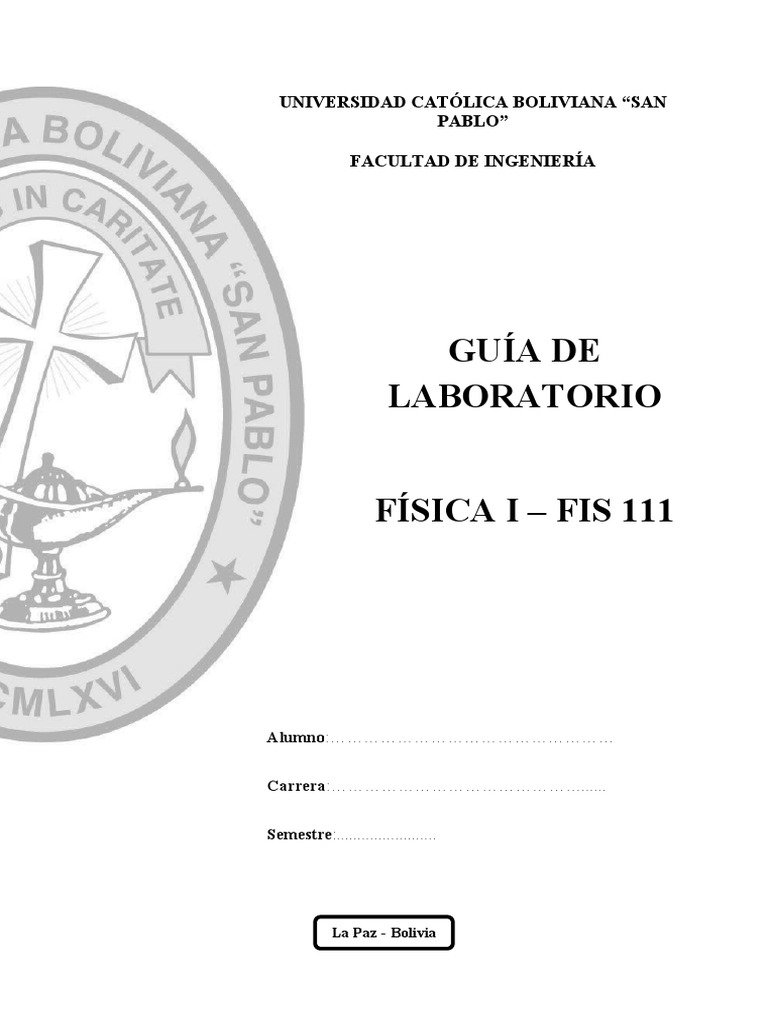 Carátula de Física I - FIS 111 | PDF