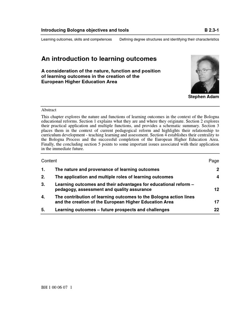 1.2 An Introduction To Learning Outcomes | PDF | Learning | Competence ...