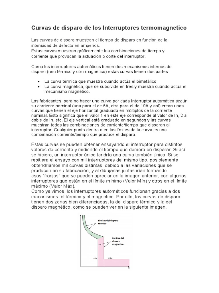 Curvas de Disparo de Los Interruptores Termomagnetico | PDF