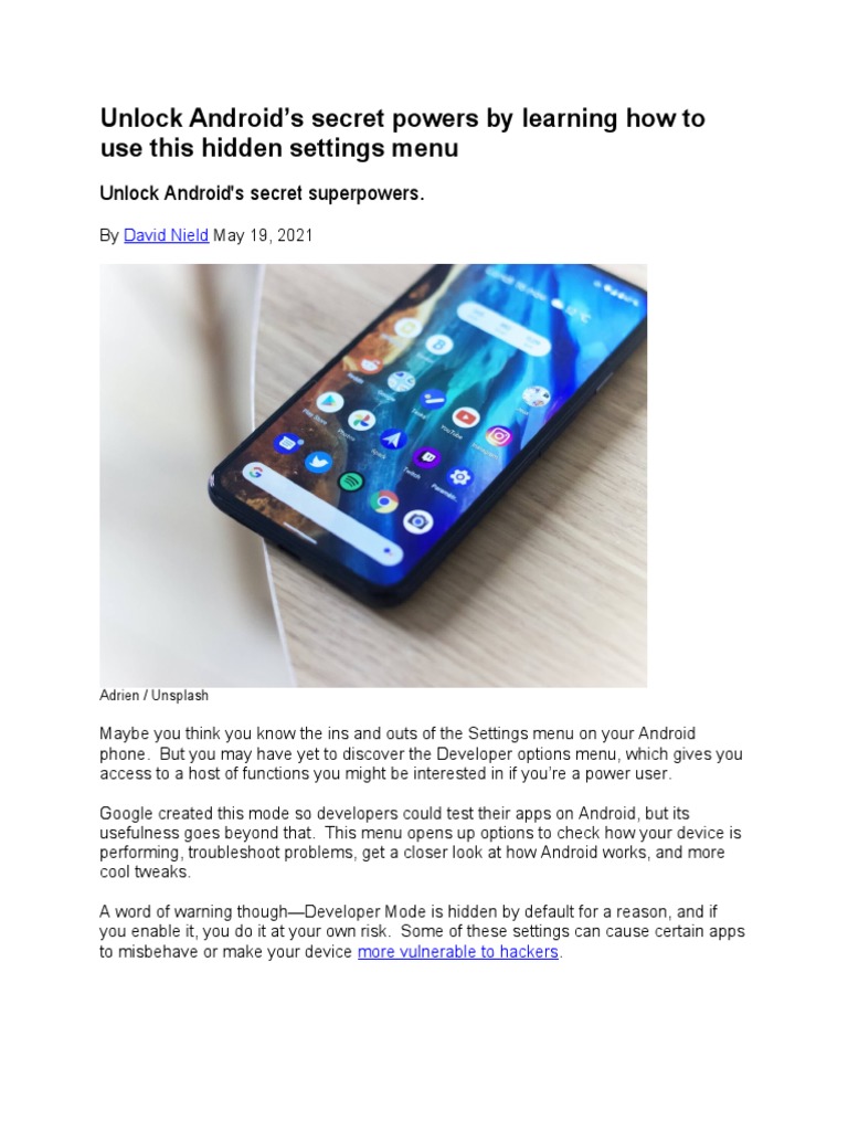 Unlock Android's Secret Powers by Learning How To Use This Hidden ...