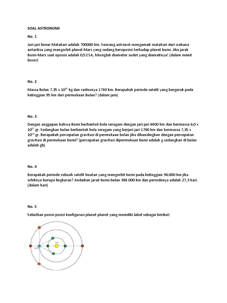 Latihan Soal Astronomi | PDF