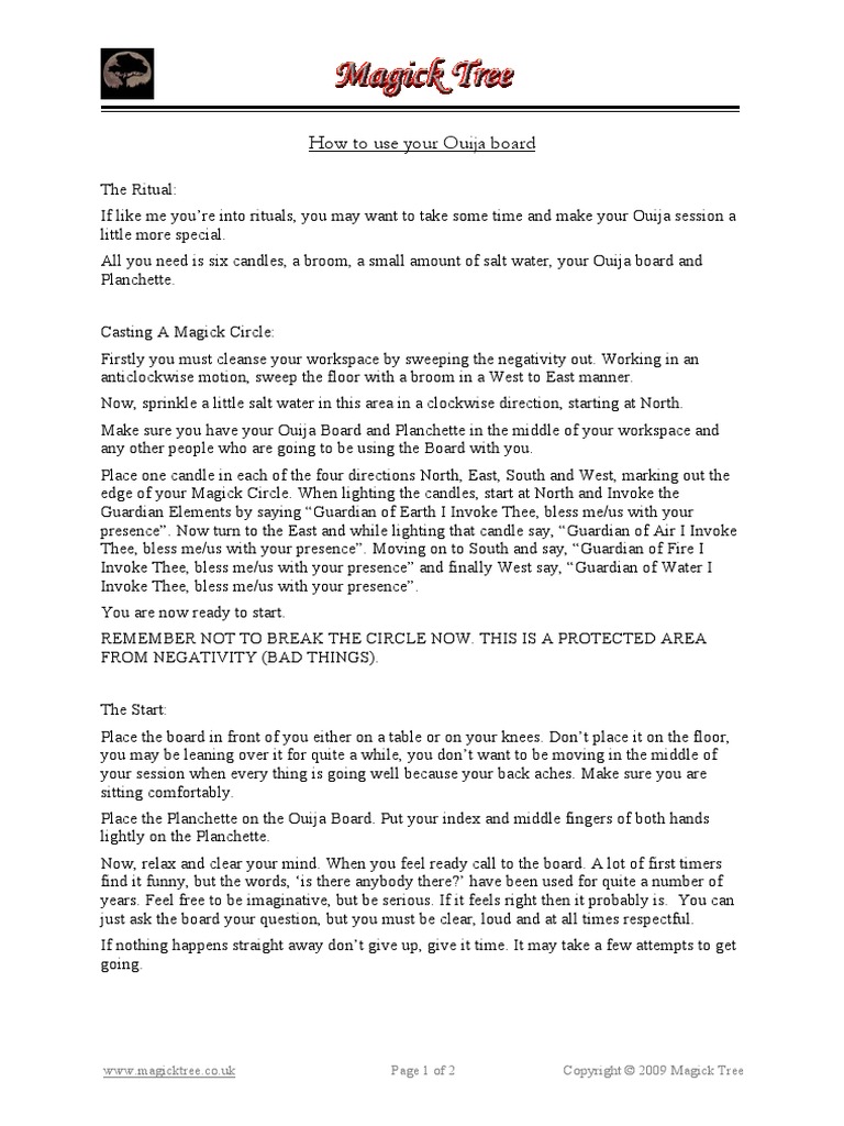 How To Use Your Ouija Board | PDF