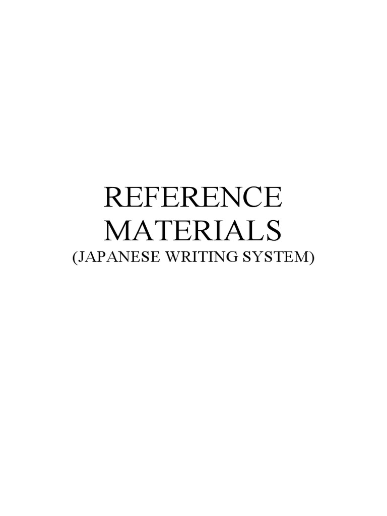 Reference Materials. Japanese Writing 1 | PDF | Japanese Words And ...