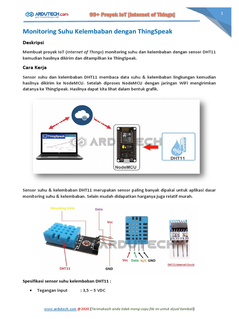 Monitoring Suhu Kelembaban DG ThingSpeak | PDF