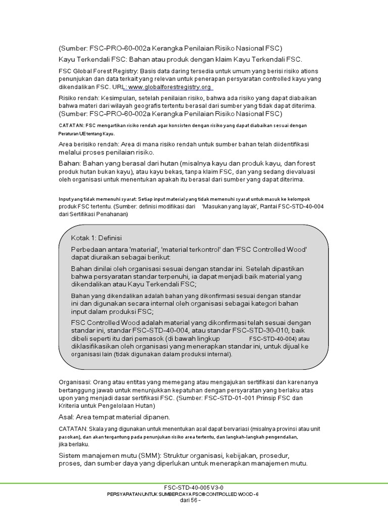 FSC-STD-40-005 V3-0 EN Requirements For Sourcing FSC Controlled Wood | PDF | Bisnis | Komputer