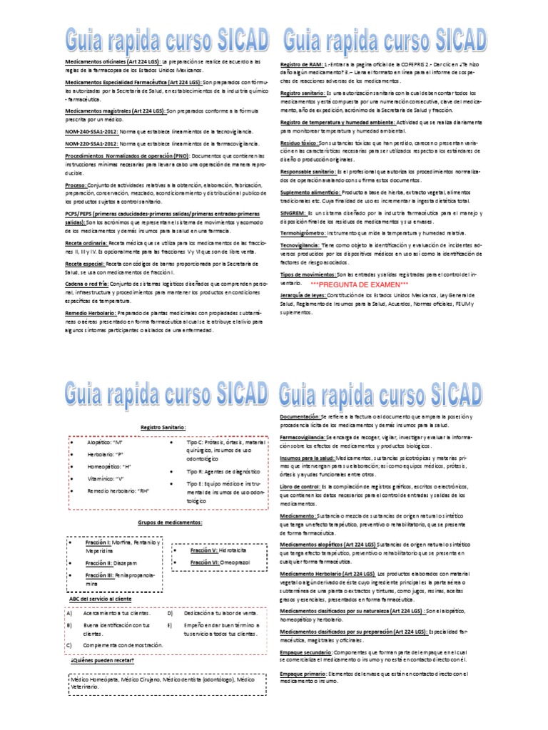Guia Rapida SICAD | PDF | Farmacia | Medicamentos con receta