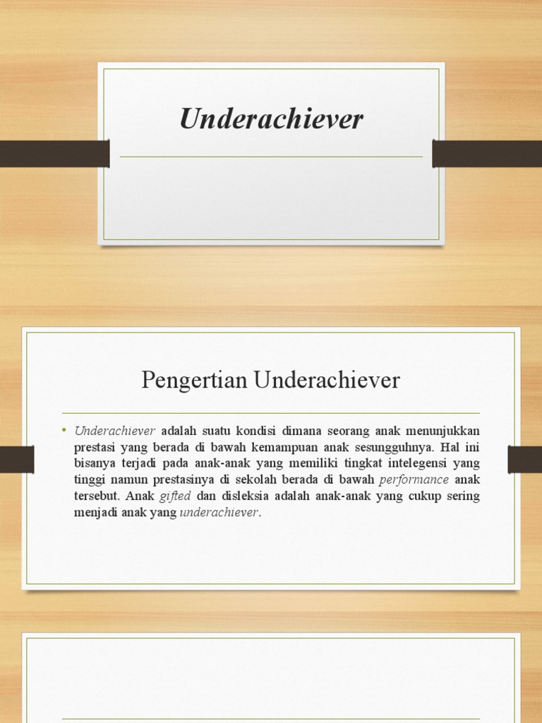 MENGENAL UNDERACHIEVER | PDF