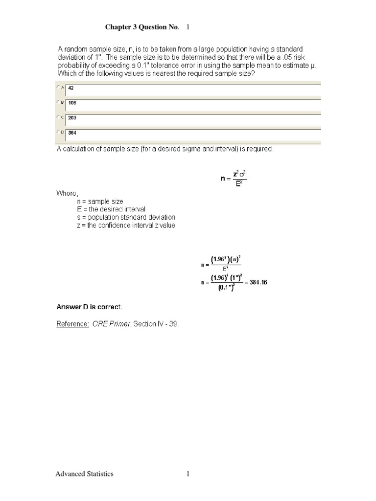 Chapter 3 Advanced Statistics | PDF