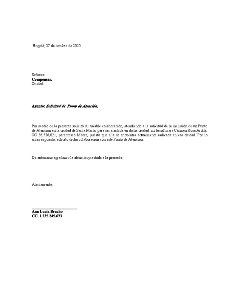 Solicitud Pto de Atención | PDF