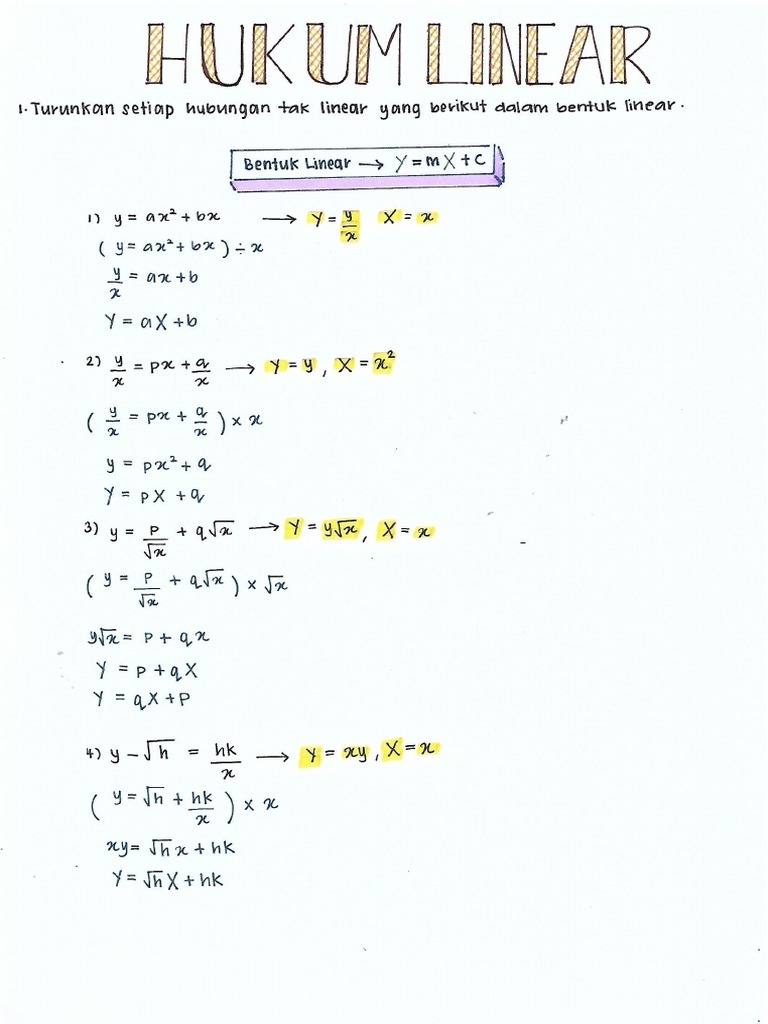 Jawapan Hukum Linear Siri 1 | PDF