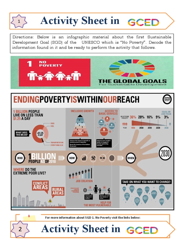 Activity Sheet In: For More Information About SGD 1. No Poverty Visit ...