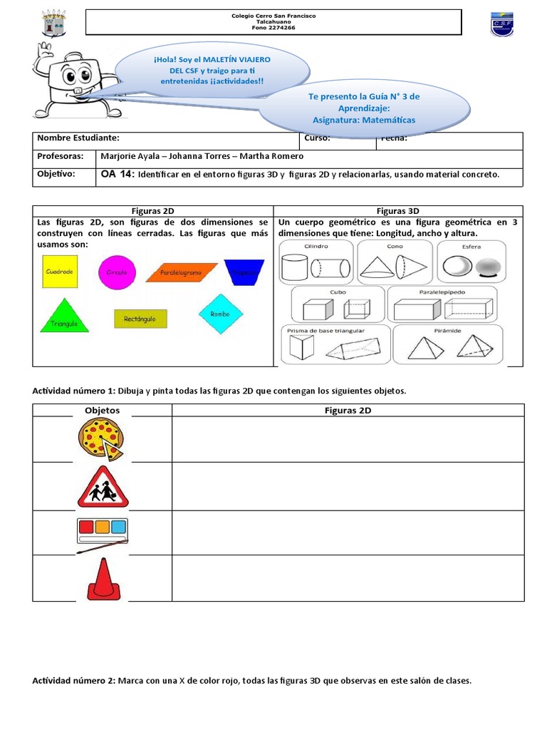 Actividades de Figuras 2D y 3D | PDF