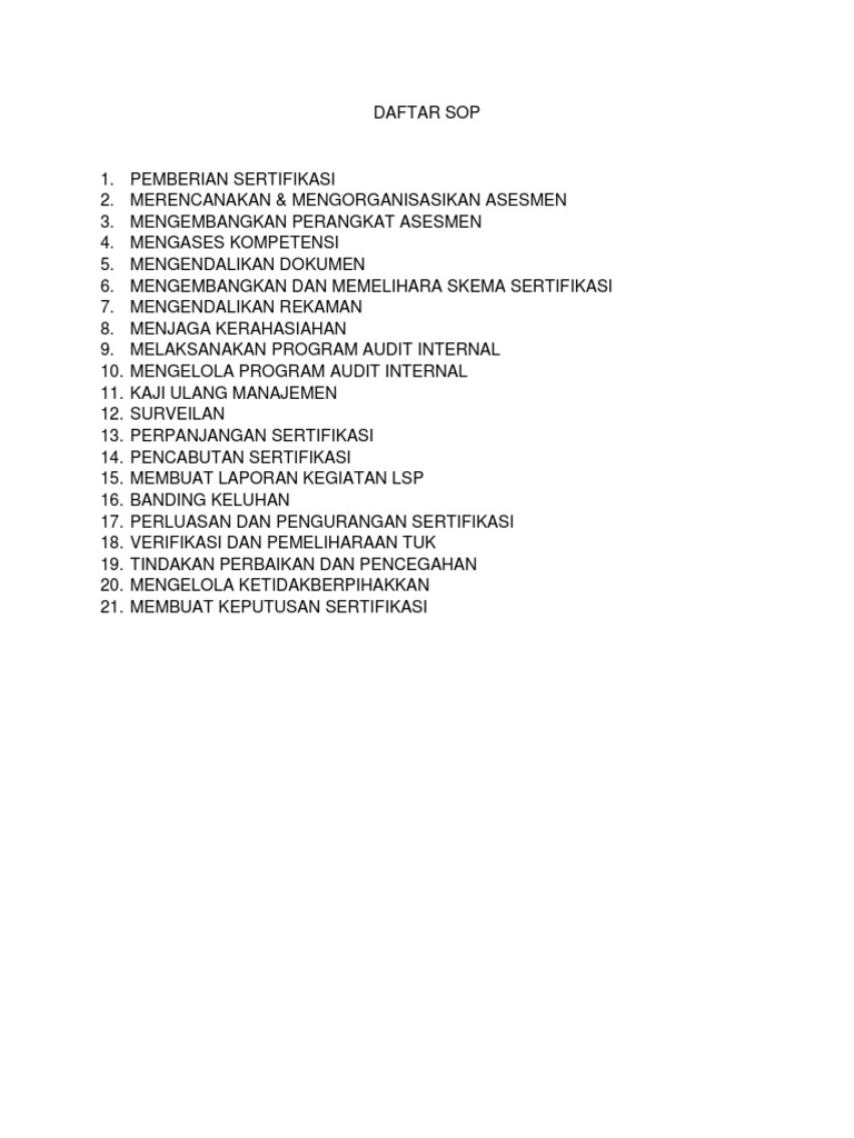 Daftar Sop LSP SMKN 1 Banjarmasin | PDF | Komputer
