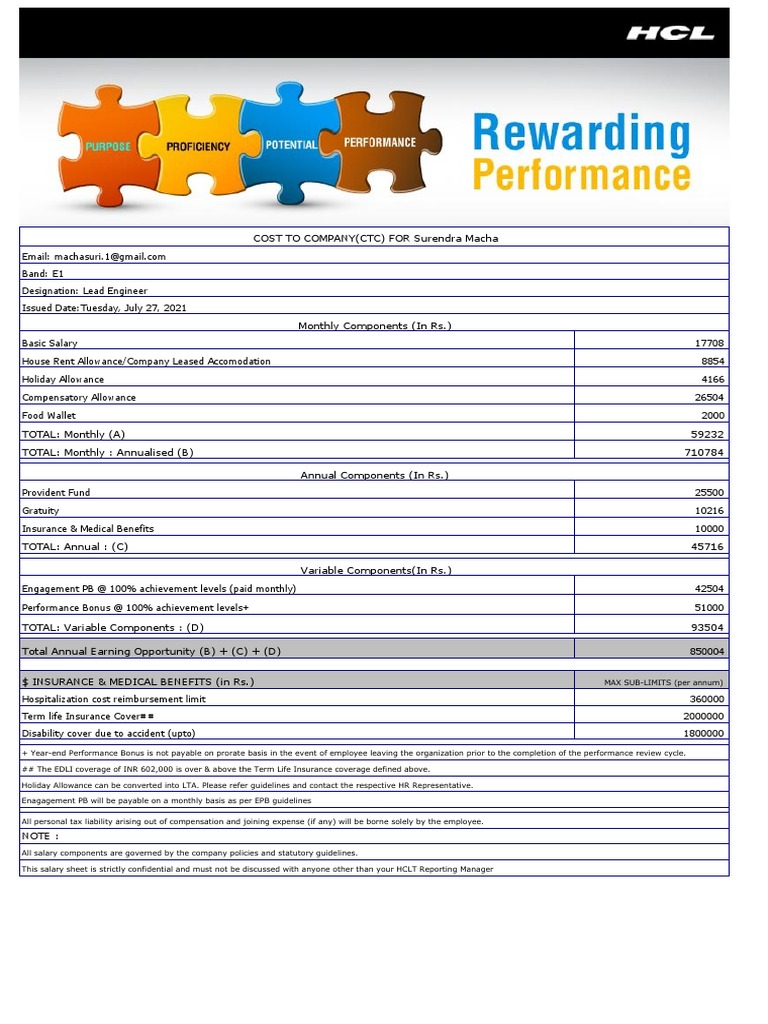 CTC Breakup | PDF | Insurance | Life Insurance