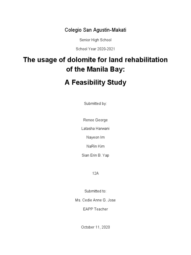 Sample 2 Feasibility Study | PDF | Mangrove | Water Pollution