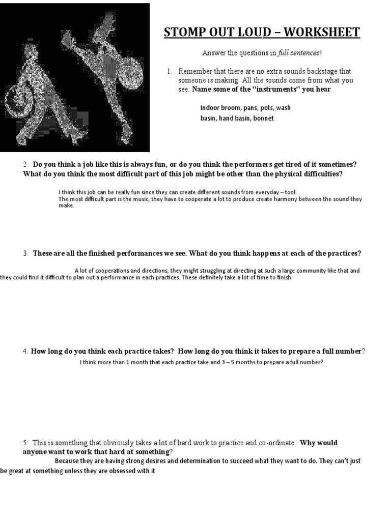 STOMPOutLoudworksheet 1 | PDF