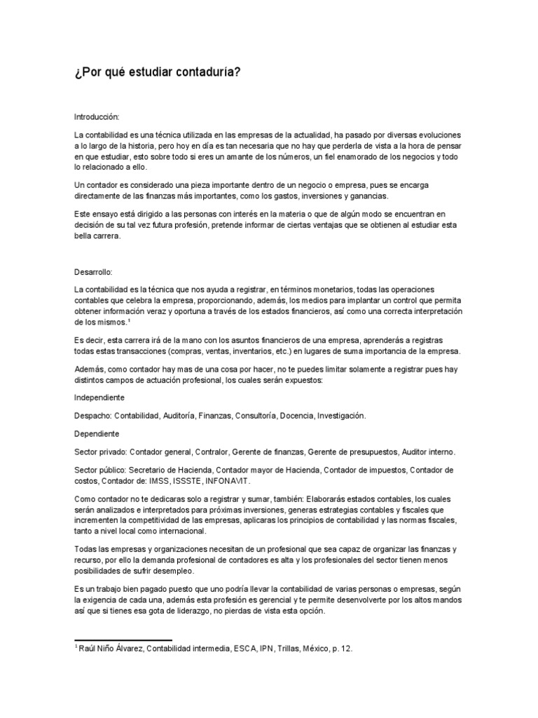 Por Qué Estudiar Contaduría | PDF | Contabilidad | Teneduría de libros