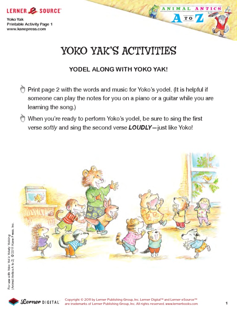 DL59 Ho-Activities and Experiments 2333 12315 Yoko Yak Activity | PDF ...