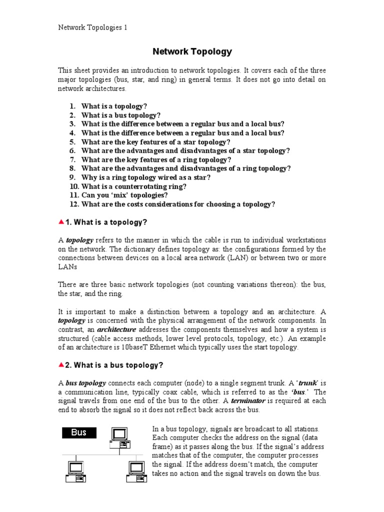 Topology | PDF | Network Topology | Computer Network