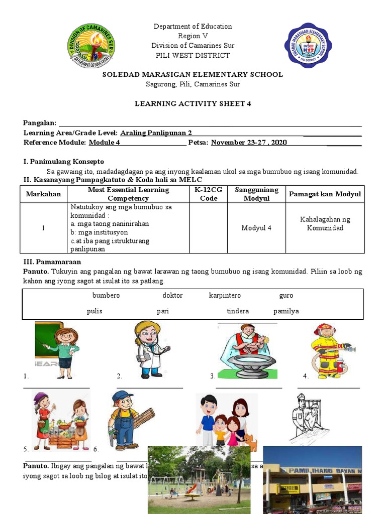 Araling Panlipunan Activity Sheet 4 | PDF