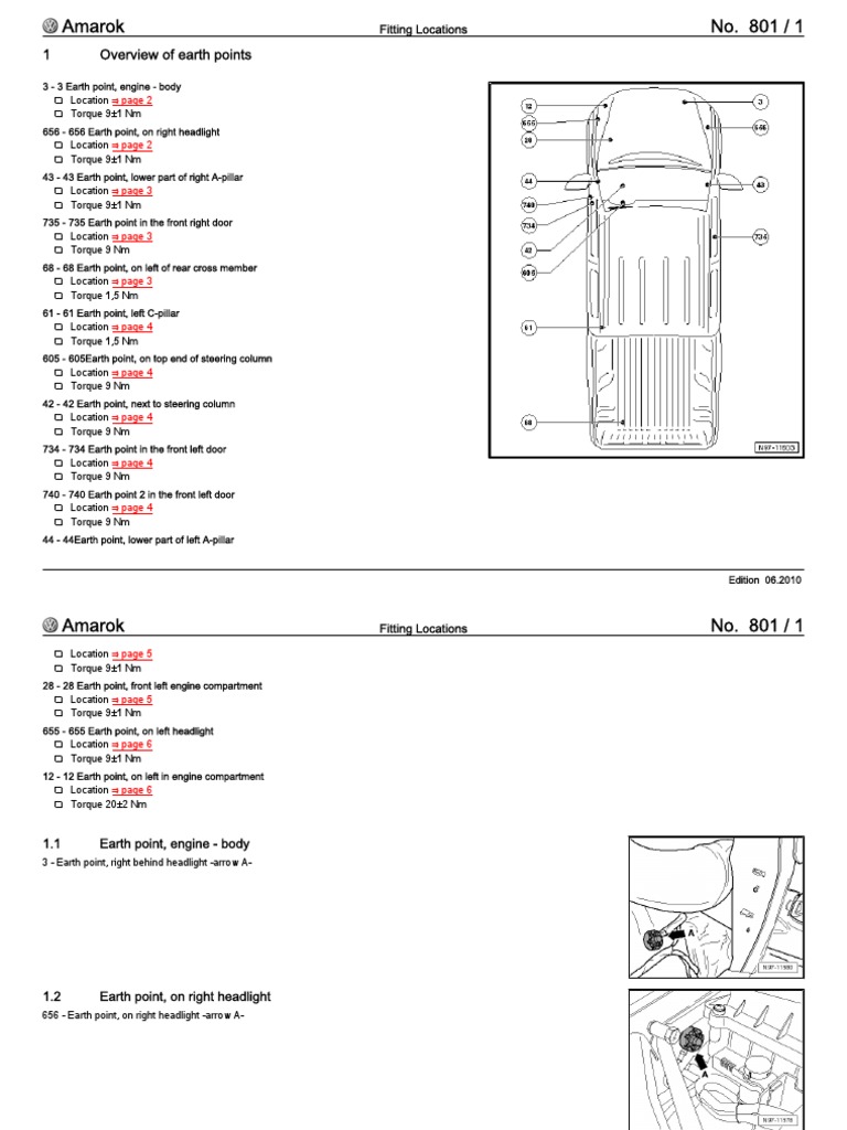 VW Amarok 2011 Fitting Locations Eng | PDF | Fuse (Electrical) | Valve