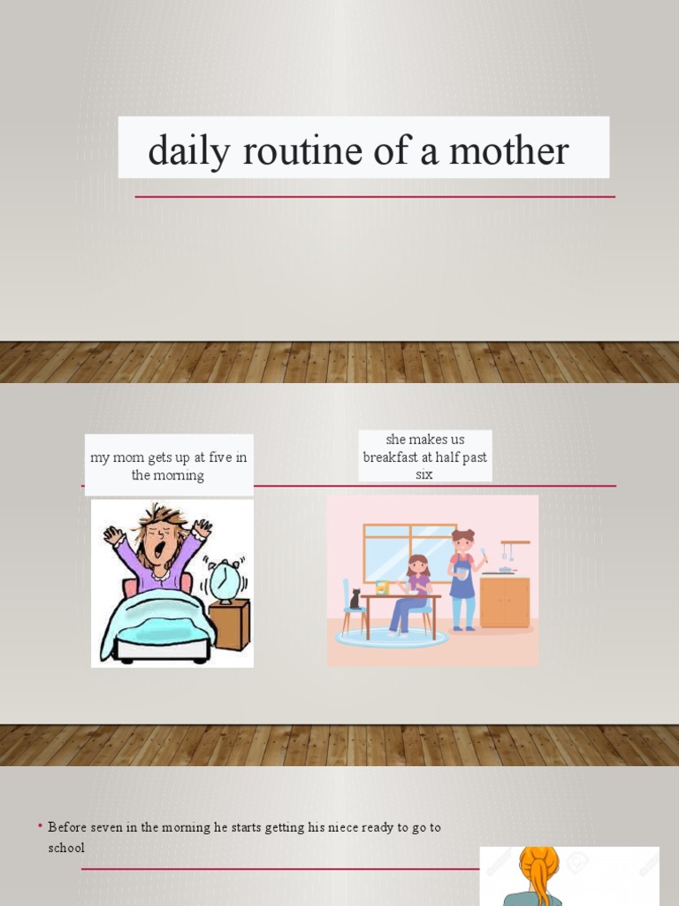 A Mother's Daily Routine Unveiled | PDF | Cooking, Food & Wine ...