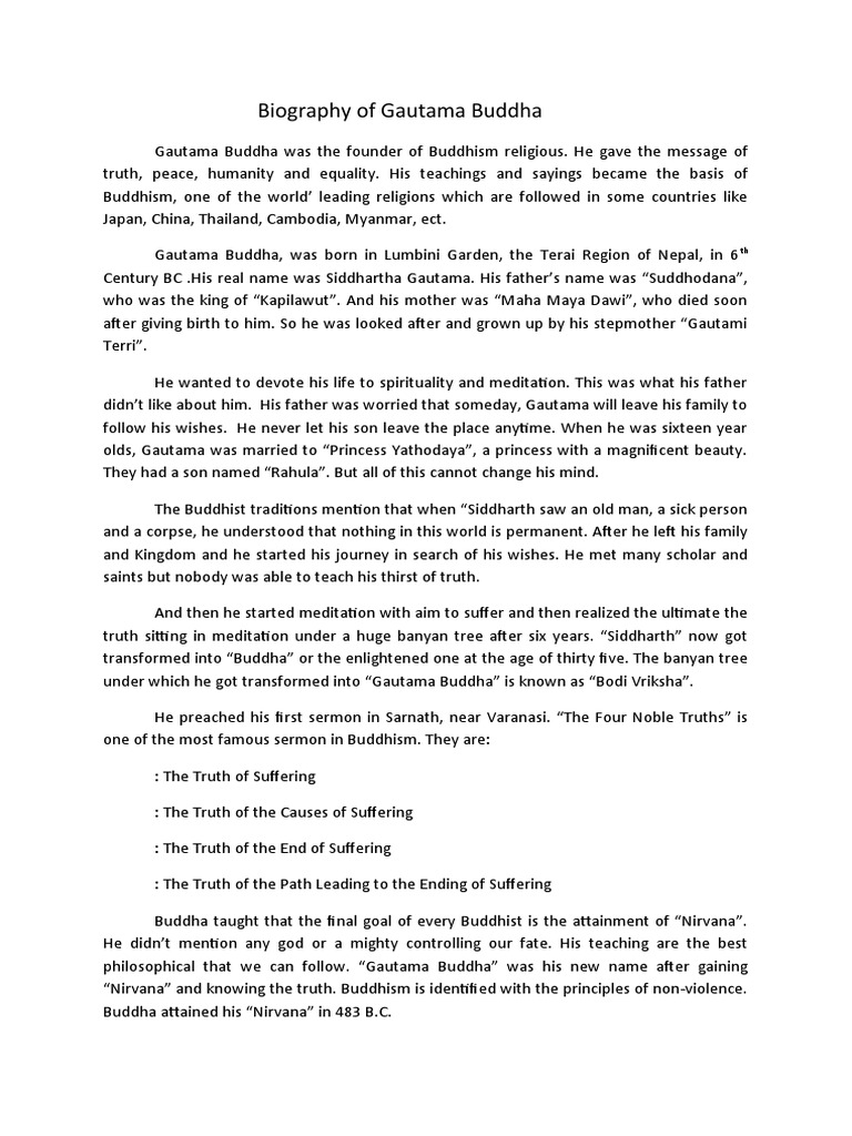 Li 'S Biography of Gautama Buddha | PDF | Gautama Buddha | Religious ...