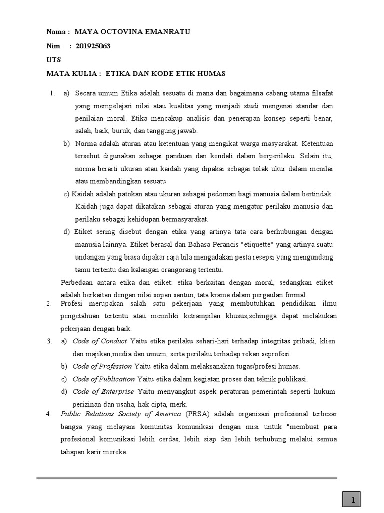 Etika Publikasi dalam Humas Octovina | PDF