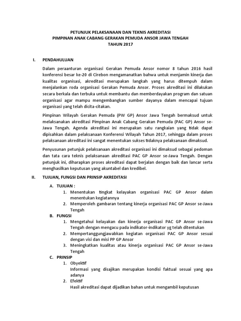 Petunjuk Pelaksanaan Dan Teknis Akreditasi | PDF | Bisnis | Pengelolaan Keuangan & Uang