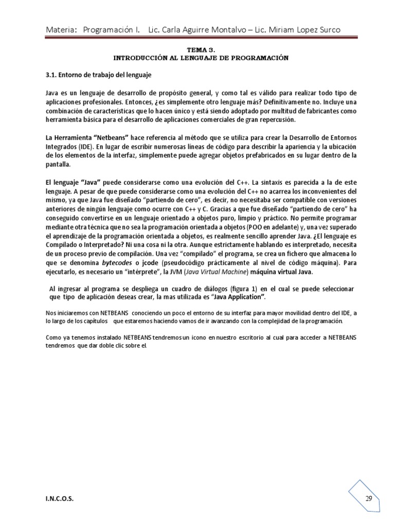 Introducción a Java y NetBeans IDE | PDF | Java (lenguaje de programación) | Frijoles Netos