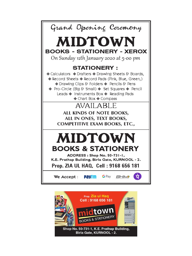 Midtown Books & Stationary | PDF