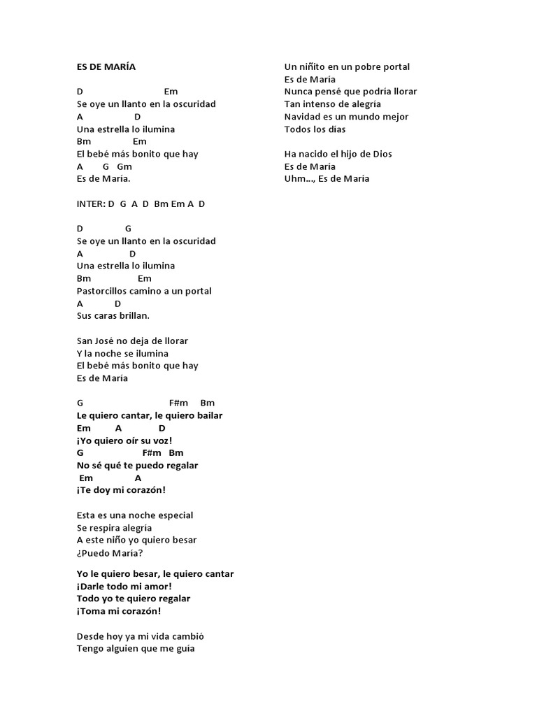Es de Maria Acordes | PDF