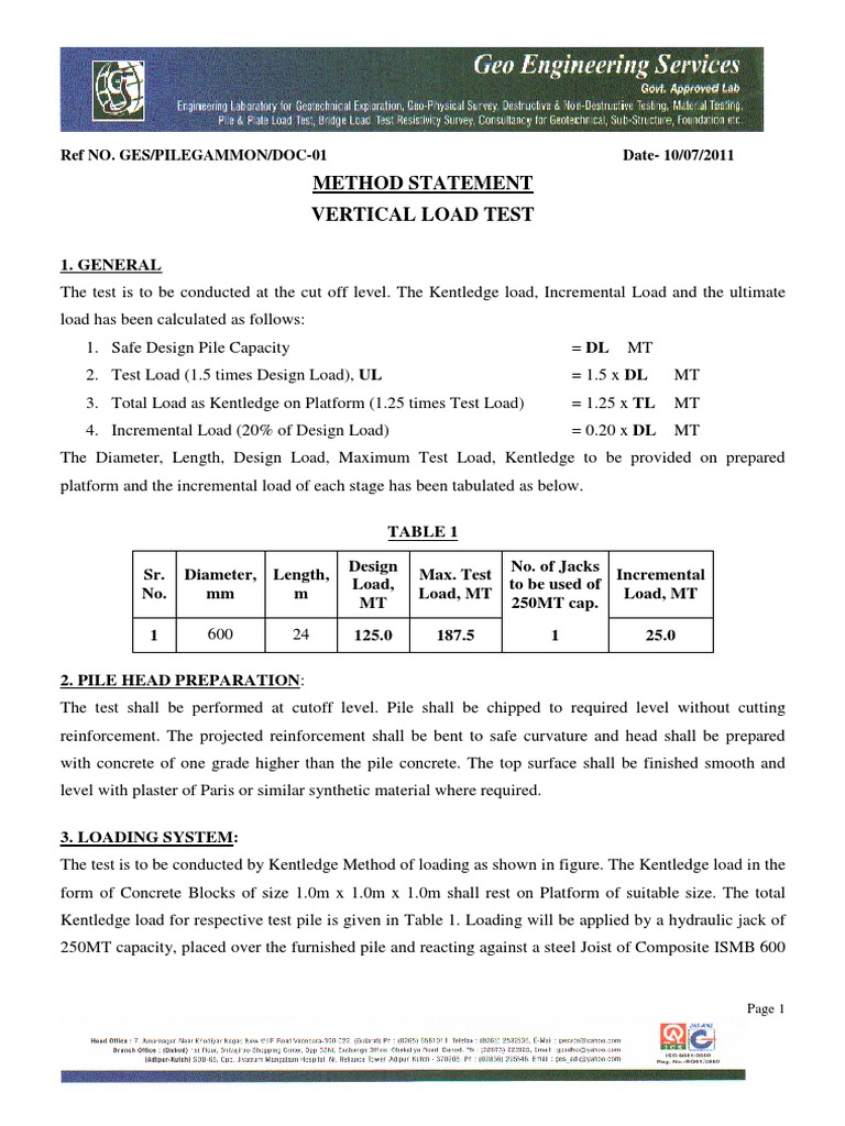 Methodology-Vertical Load Test-Routine | PDF | Deep Foundation ...
