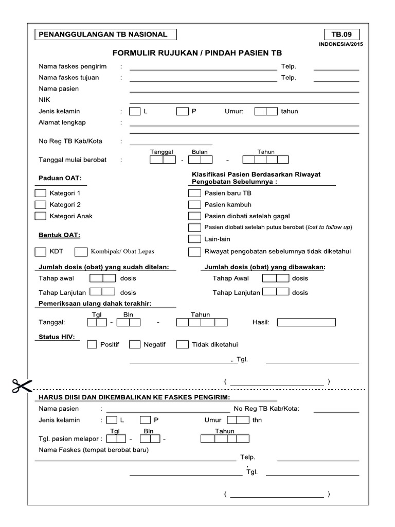 Formulir Rujukan TB.09 2015 | PDF