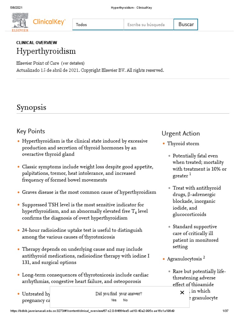 Hyperthyroidism - ClinicalKey | PDF | Hyperthyroidism | Thyroid ...