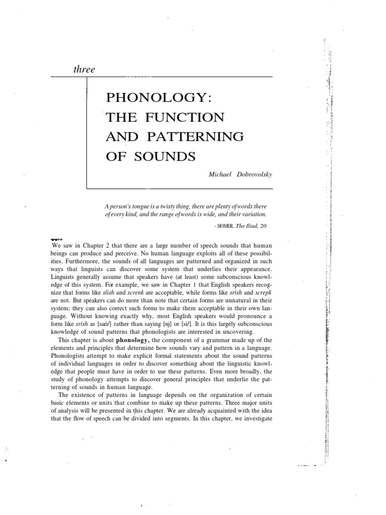 Phonology: The Function and Patterning of Sounds: Three | PDF | Phoneme ...