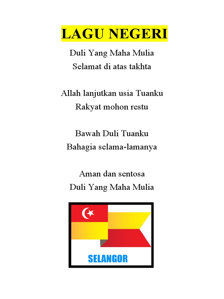 Lagu Negeri Selangor | PDF | Agama & Spiritualitas
