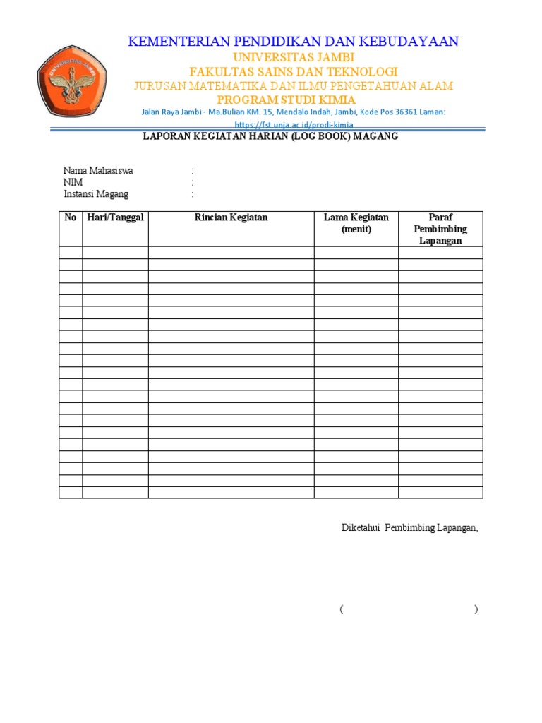 Log Book Magang | PDF